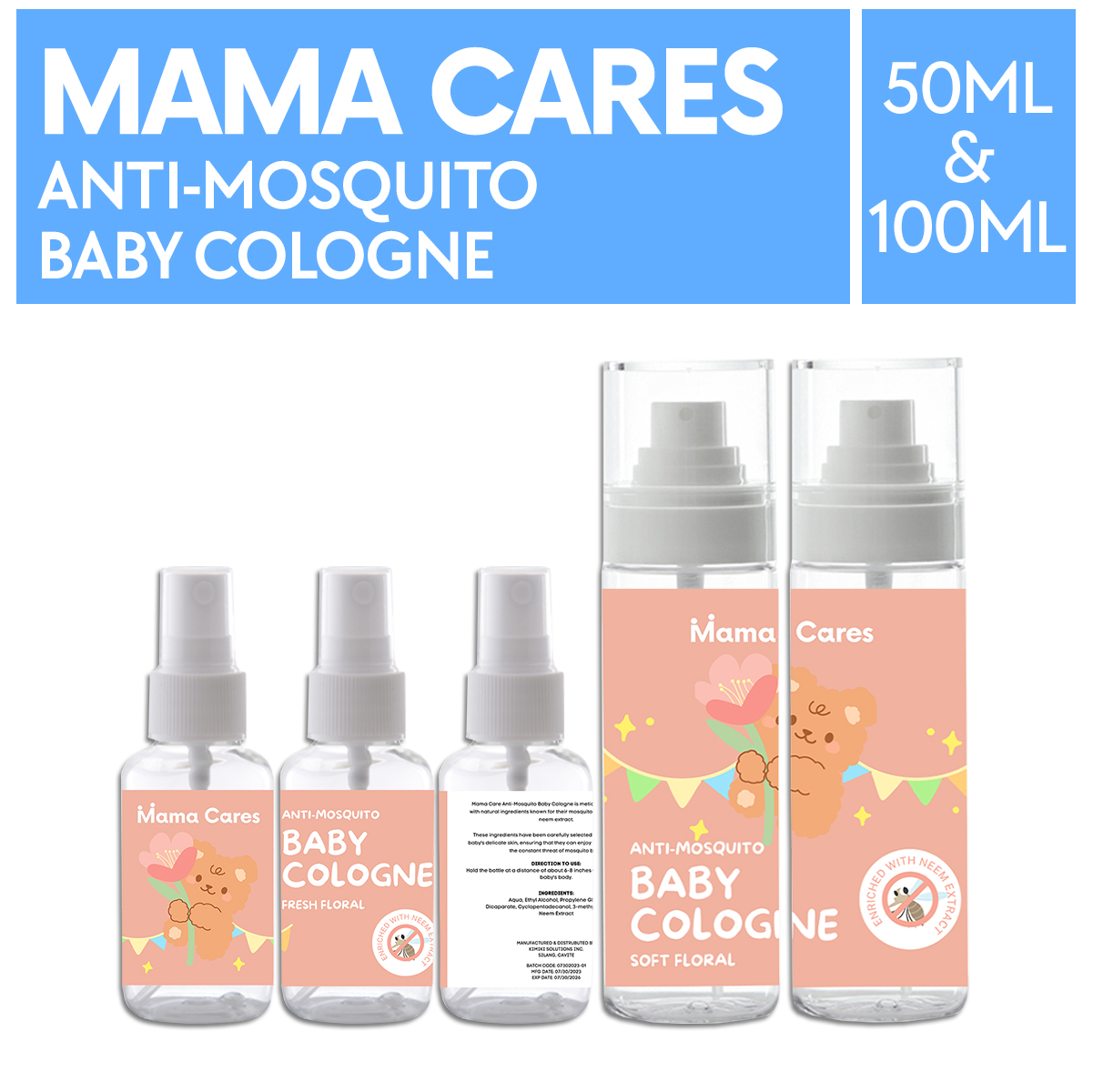 Anti-Mosquito Baby Cologne Soft Floral 100ML – Kimiki Solutions